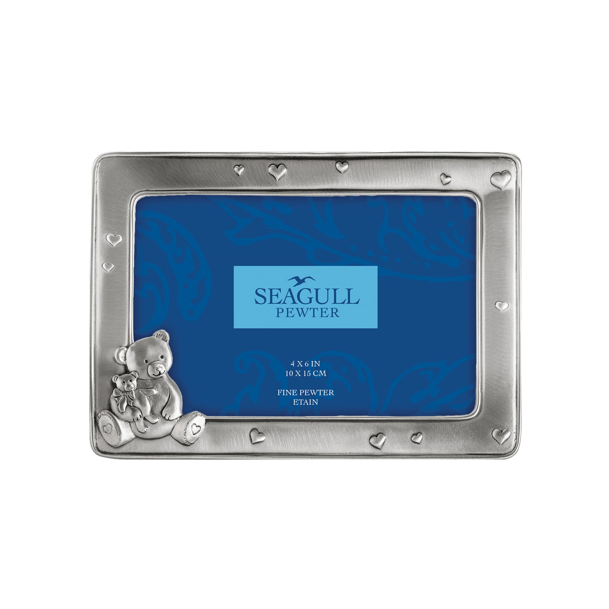 4 x 6 Teddy Bear Picture Frame PF-2043S – Seagull Pewter
